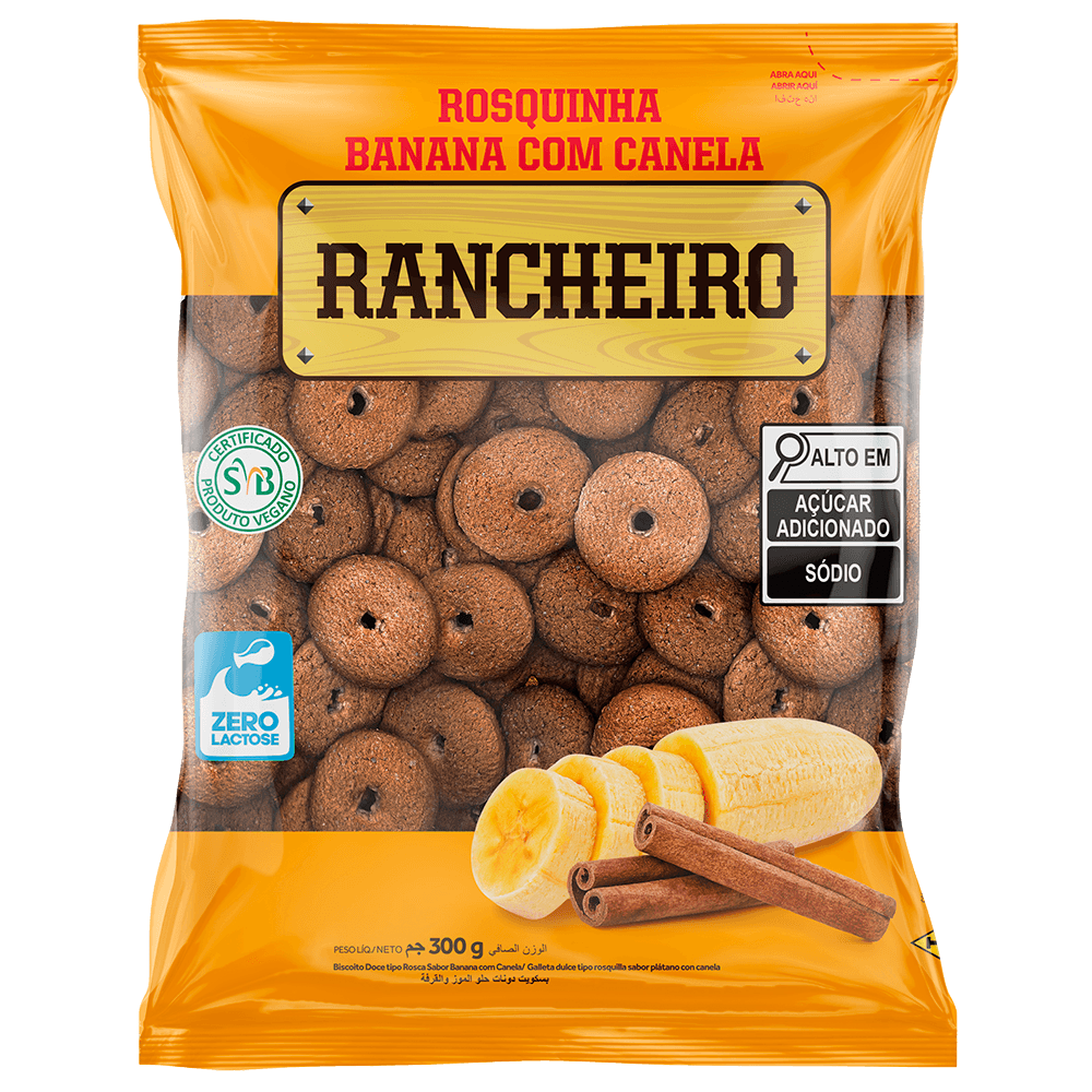 ROSQUINHA BANANA+CANELA RANCHEIRO 300G - Rancheiro ROSQUINHA BANANA+CANELA RANCHEIRO 300G - Rancheiro